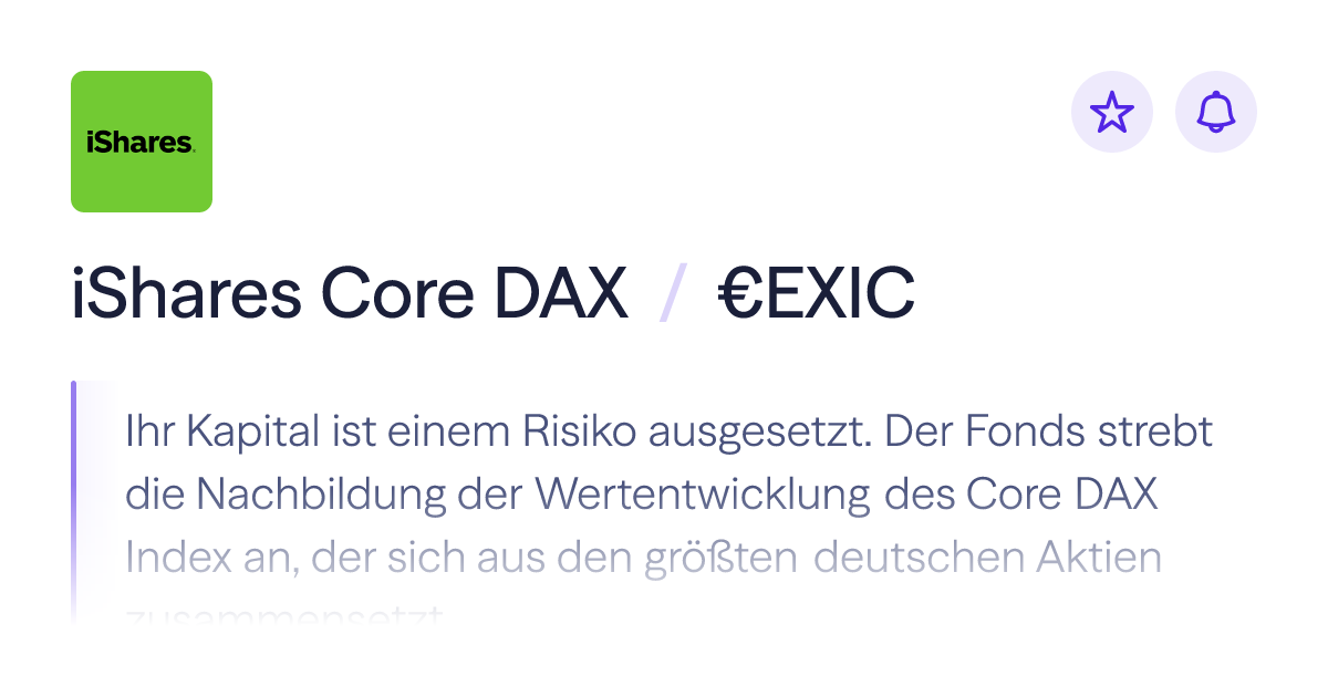 Kaufen Sie iShares Core DAX ETF (€EXIC) | Lightyear