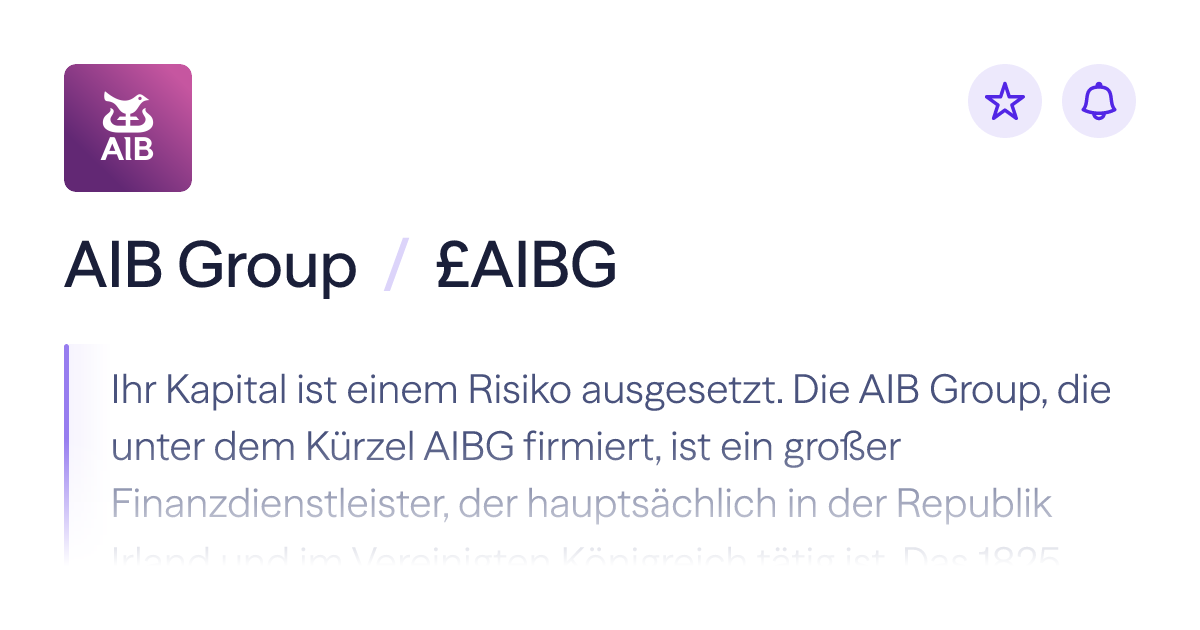 Kaufen Sie die AIB Group-Aktie | Aktienkurs £AIBG | Lightyear