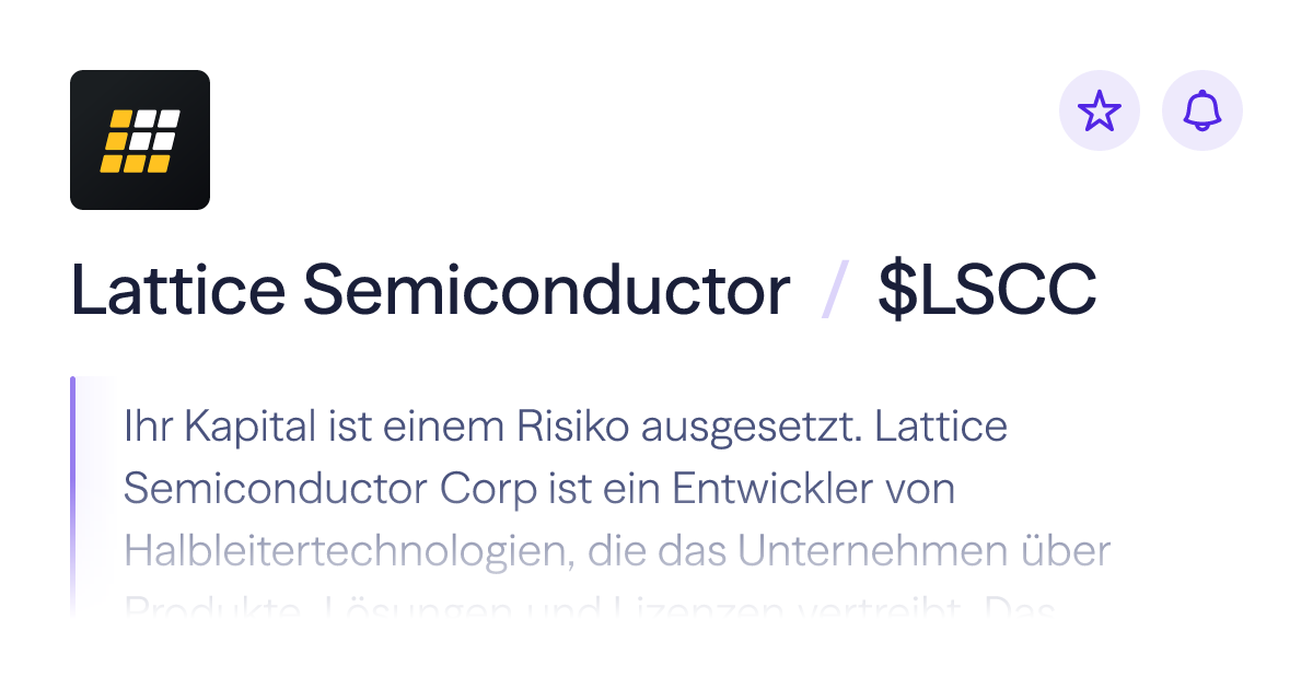 Kaufen Sie die Lattice Semiconductor-Aktie | Aktienkurs $LSCC | Lightyear
