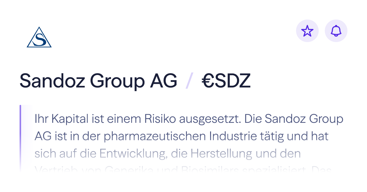 Kaufen Sie die Sandoz Group AG-Aktie | Aktienkurs €SDZ | Lightyear