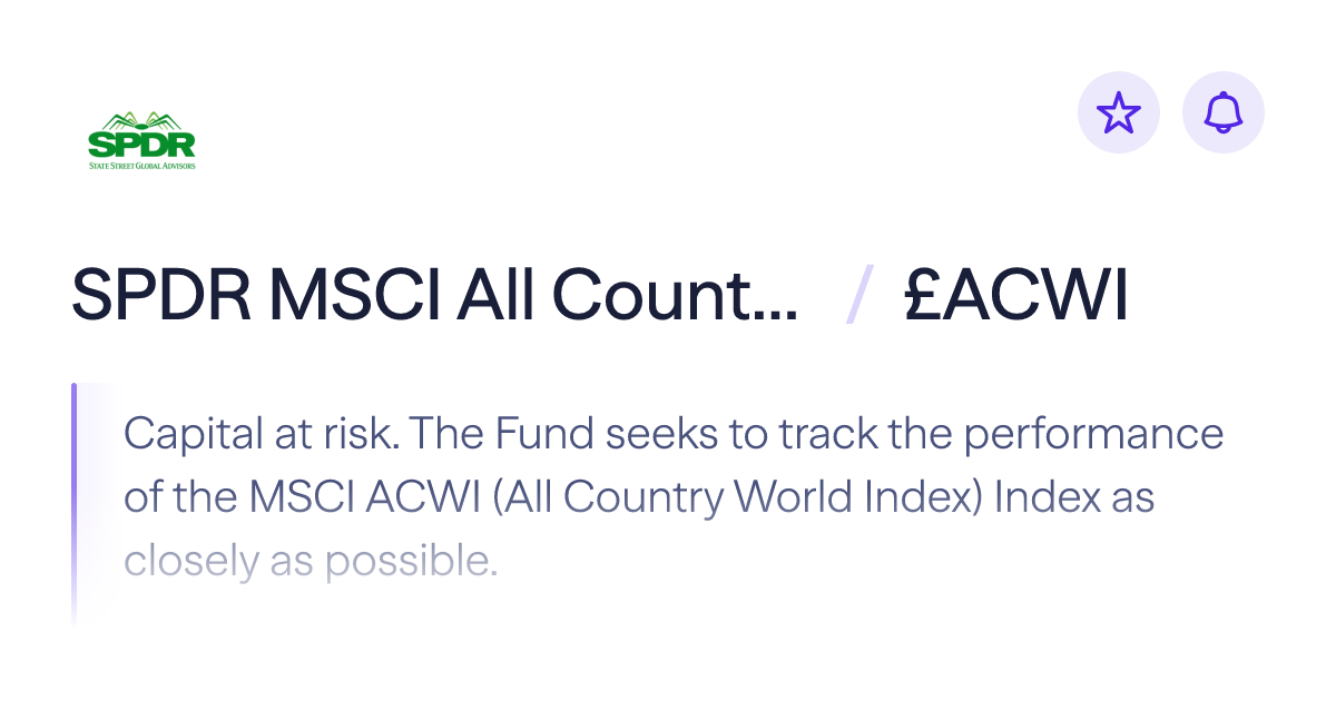 Full holdings for SPDR MSCI All Country World ETF (£ACWI) - Lightyear