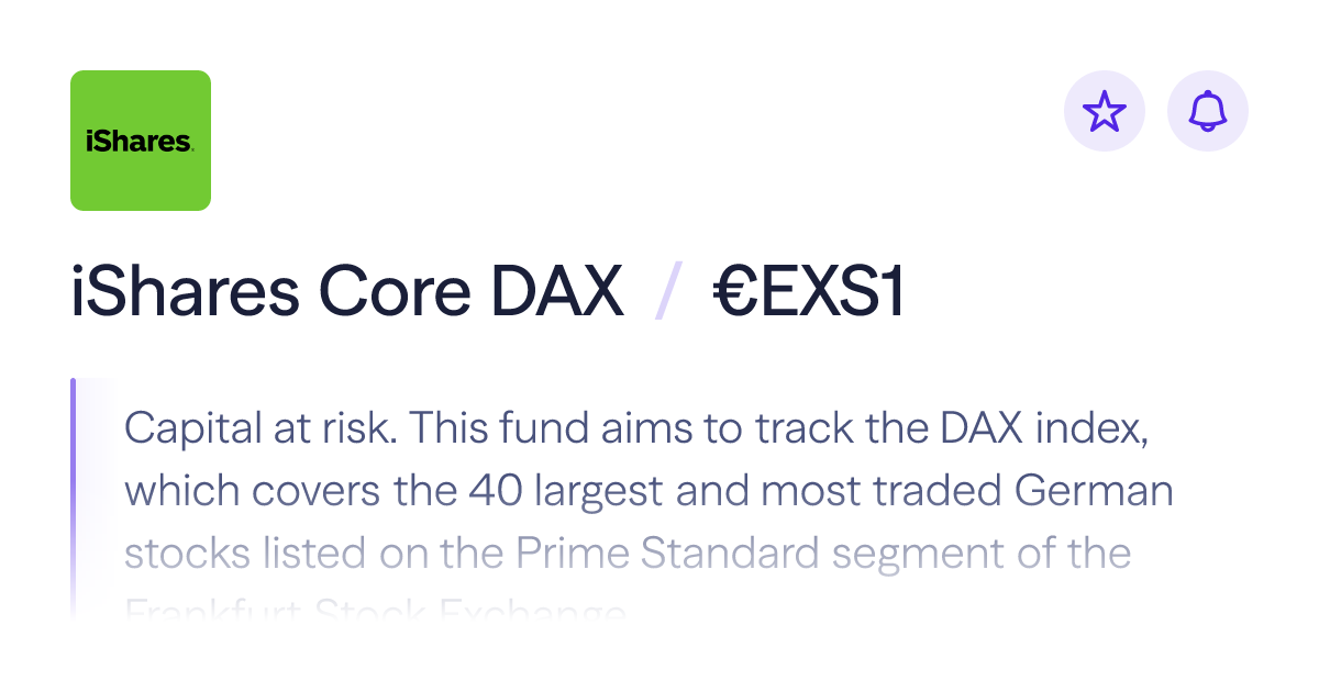 Buy iShares Core DAX ETF (€EXS1) | Lightyear