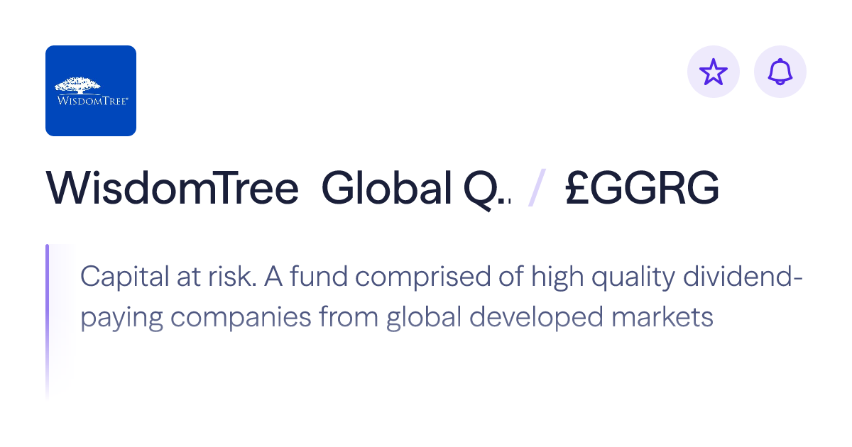 Full holdings for WisdomTree Global Quality Dividend Growth ETF (£GGRG) - Lightyear