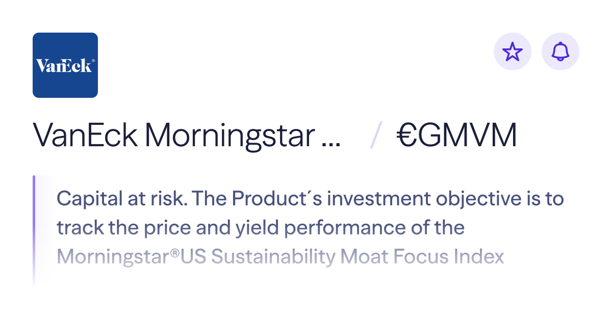 Buy VanEck Morningstar Wide Moat ETF (€GMVM) | Lightyear