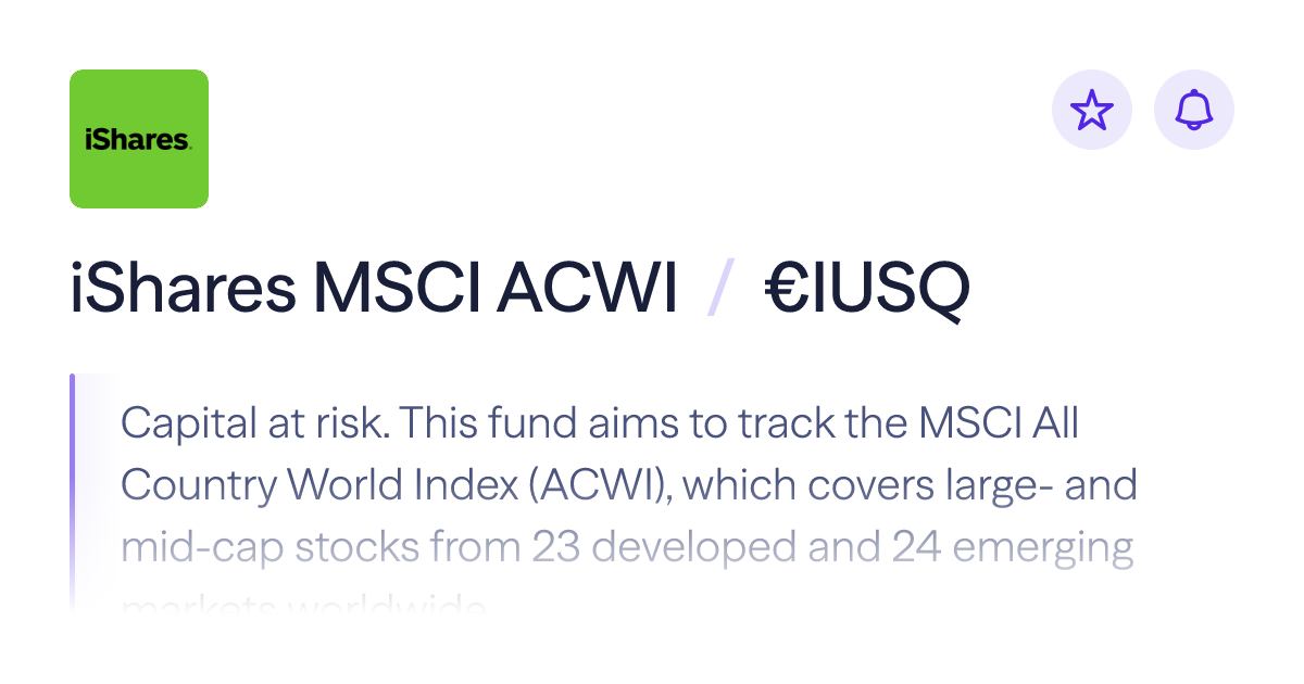 Buy iShares MSCI ACWI ETF (€IUSQ) | Lightyear