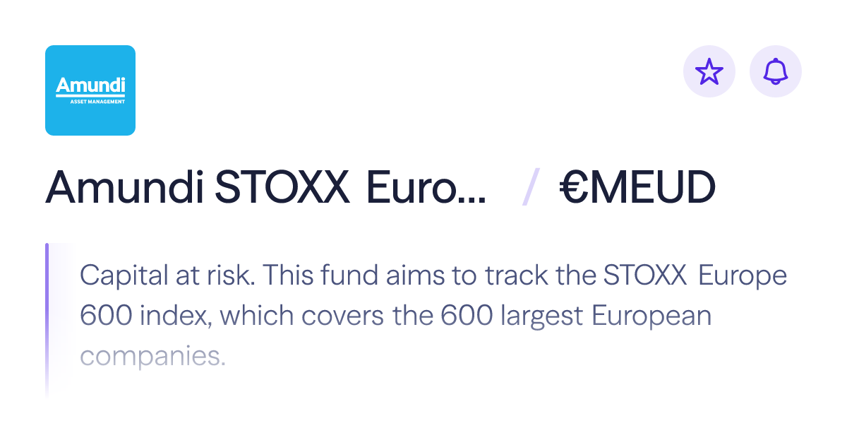 Buy Amundi STOXX Europe 600 ETF (€MEUD) | Lightyear