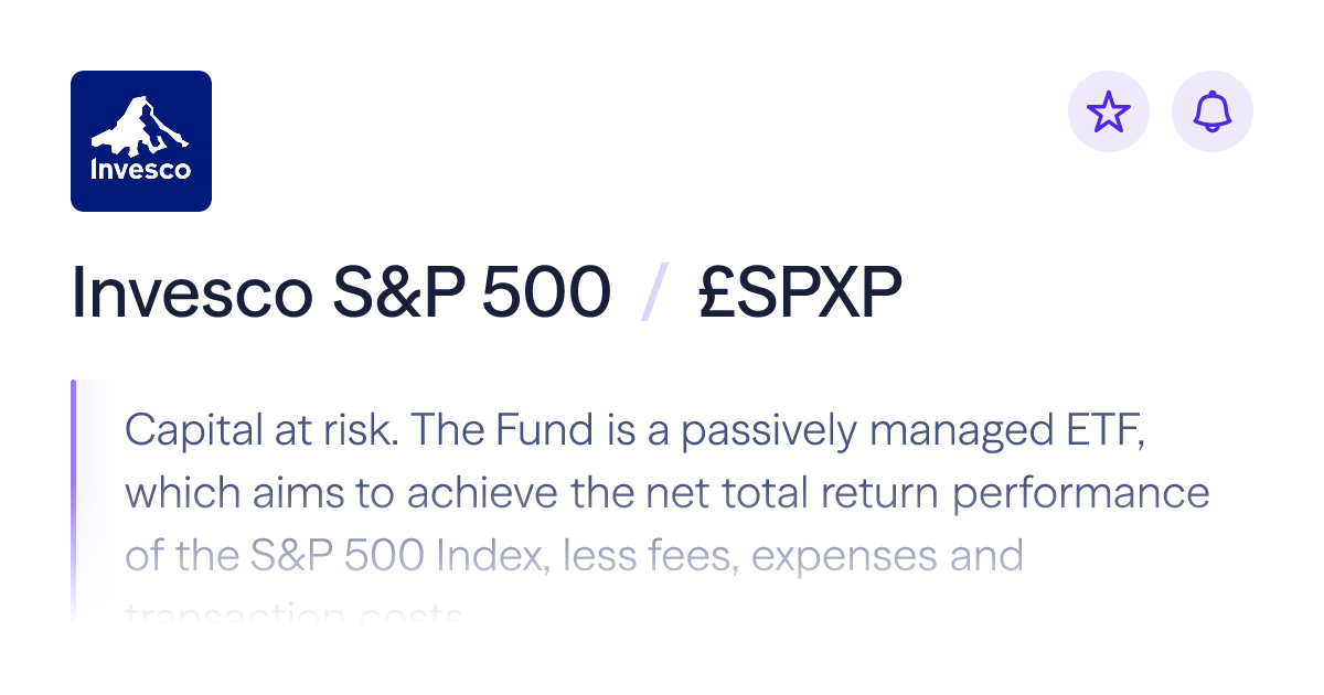 Buy Invesco S&P 500 ETF (£SPXP) | Lightyear