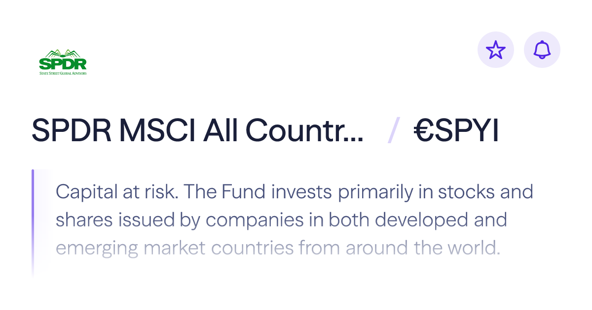 Buy SPDR MSCI All Country World IM ETF (€SPYI) | Lightyear