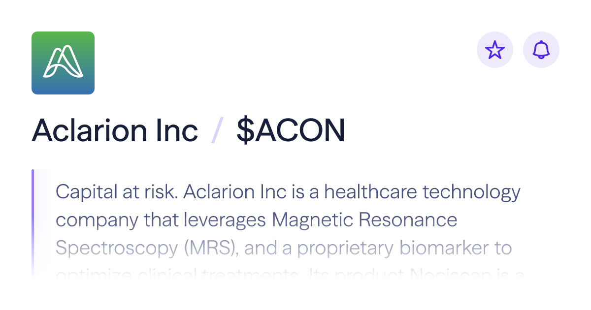 Buy Aclarion Inc stock | $ACON Share Price | Lightyear