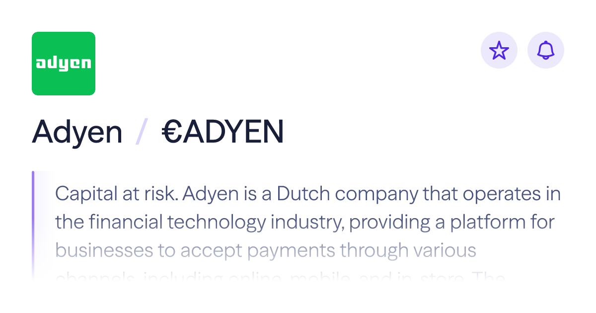 Buy Adyen stock | €ADYEN Share Price | Lightyear