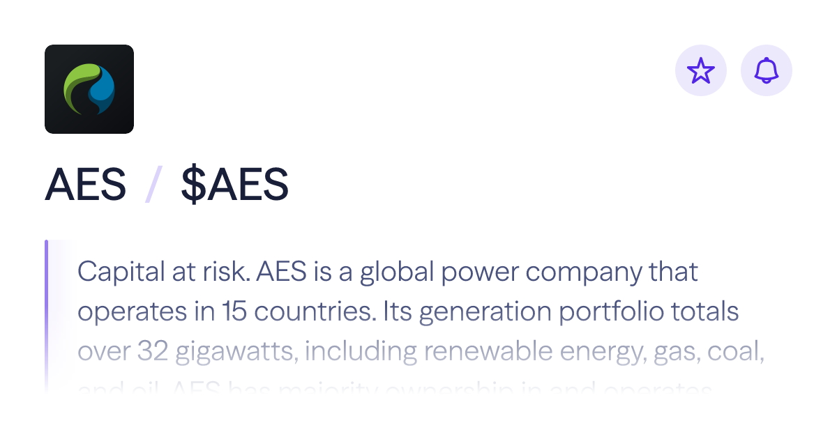 Buy AES stock | $AES Share Price | Lightyear