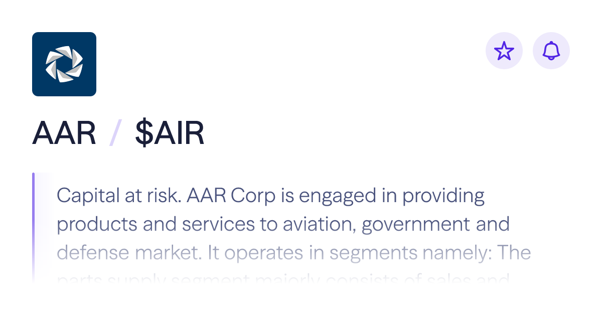 Buy AAR stock | $AIR Share Price | Lightyear