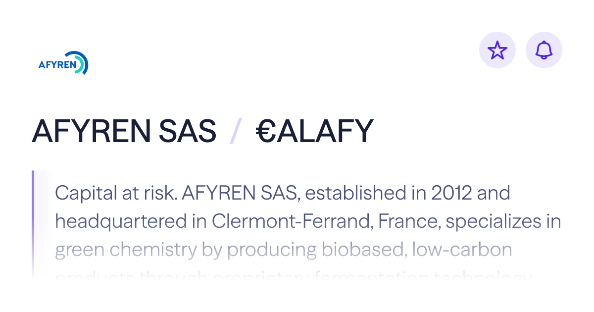 Buy AFYREN SAS stock | €ALAFY Share Price | Lightyear