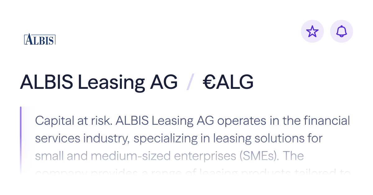 Buy ALBIS Leasing AG stock | €ALG Share Price | Lightyear