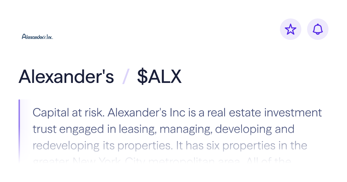 Buy Alexander's stock | $ALX Share Price | Lightyear