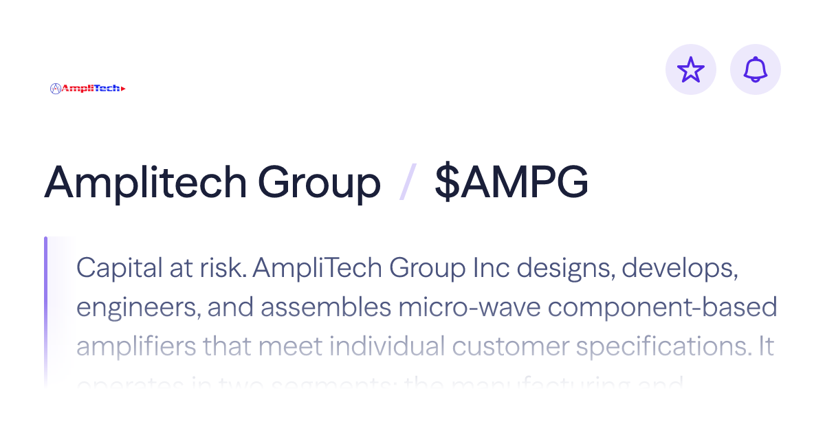 Buy Amplitech Group stock | $AMPG Share Price | Lightyear