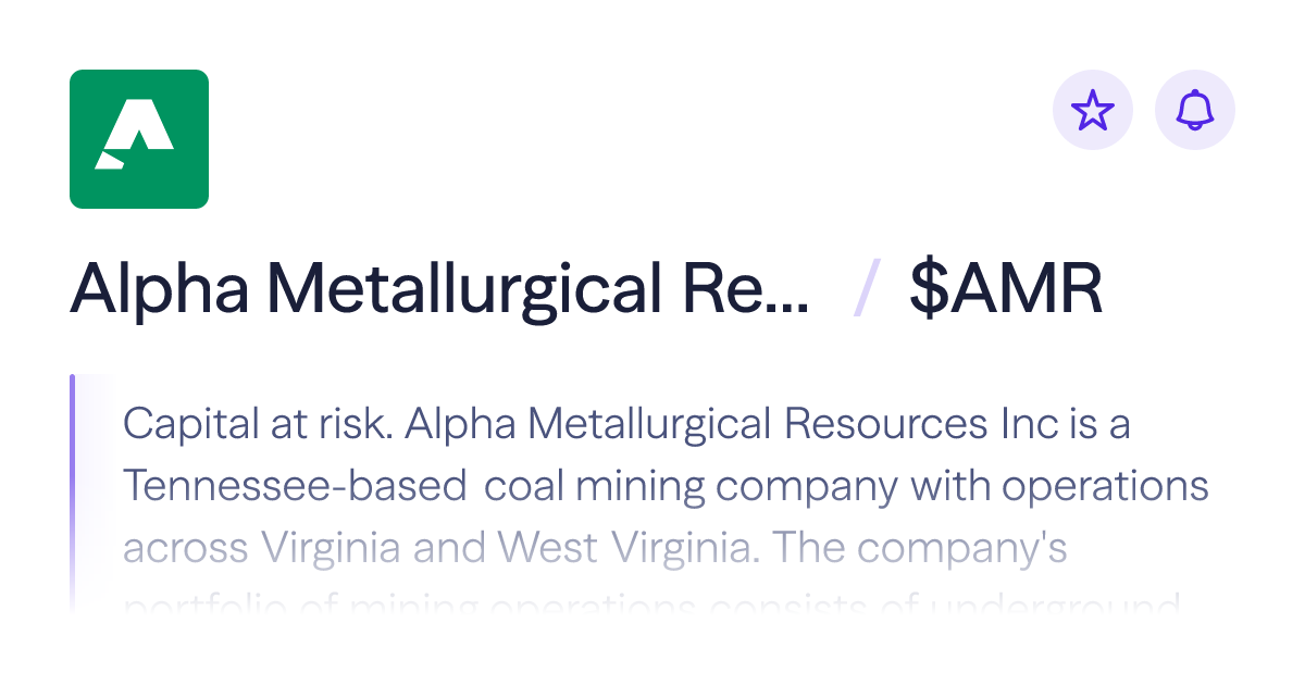 Buy Alpha Metallurgical Resources stock | $AMR Share Price | Lightyear
