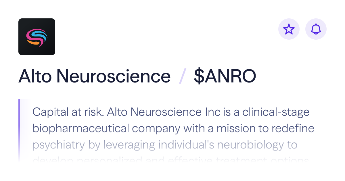 Buy Alto Neuroscience stock | $ANRO Share Price | Lightyear