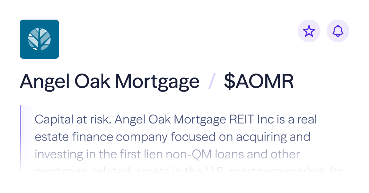 Buy Angel Oak Mortgage stock | $AOMR Share Price | Lightyear