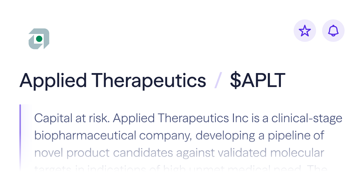 Buy Applied Therapeutics stock | $APLT Share Price | Lightyear