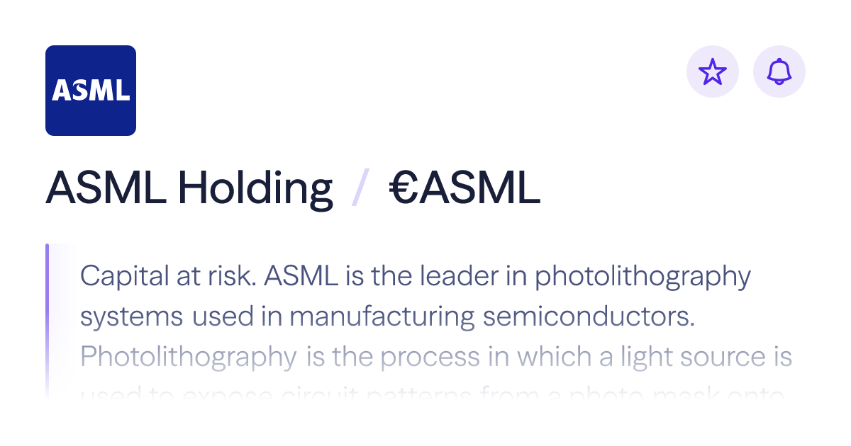 Buy ASML Holding stock | €ASML Share Price | Lightyear