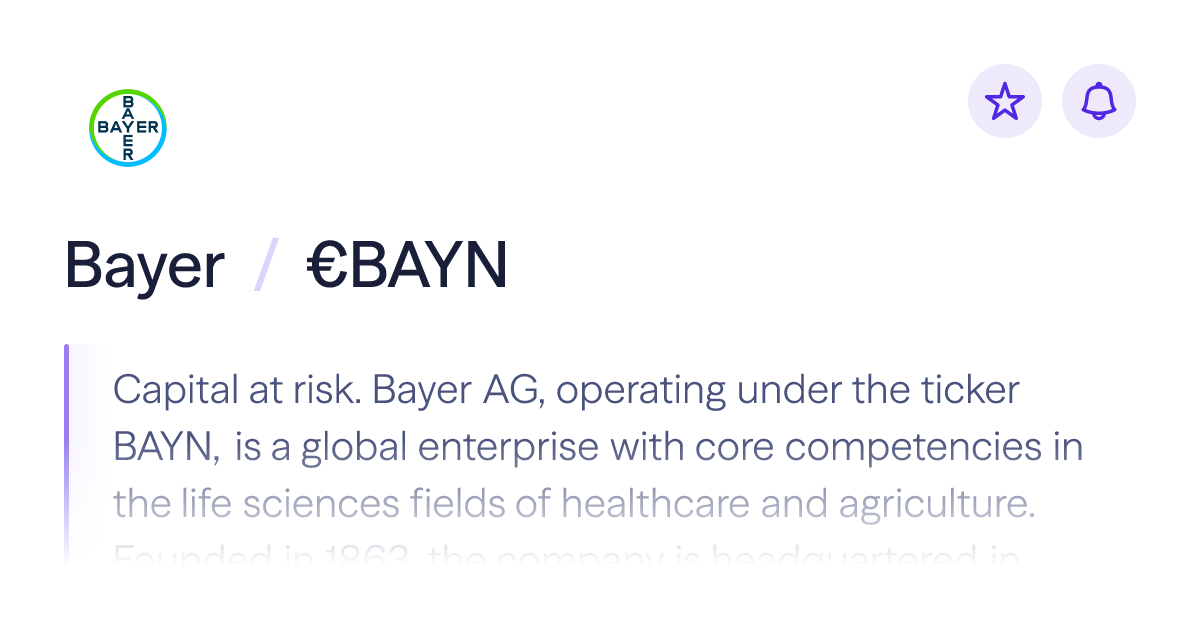 Buy Bayer stock | €BAYN Share Price | Lightyear