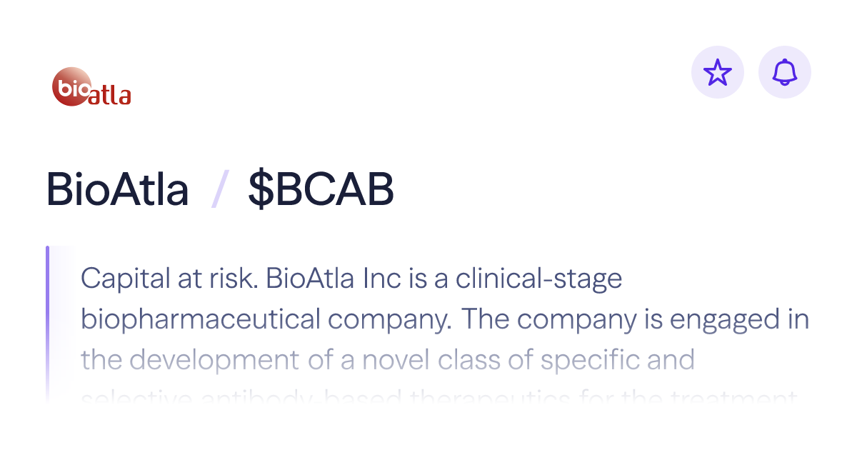 Buy BioAtla stock | $BCAB Share Price | Lightyear
