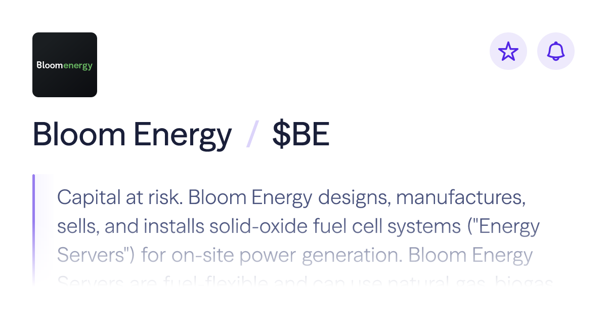 Buy Bloom Energy stock | $BE Share Price | Lightyear