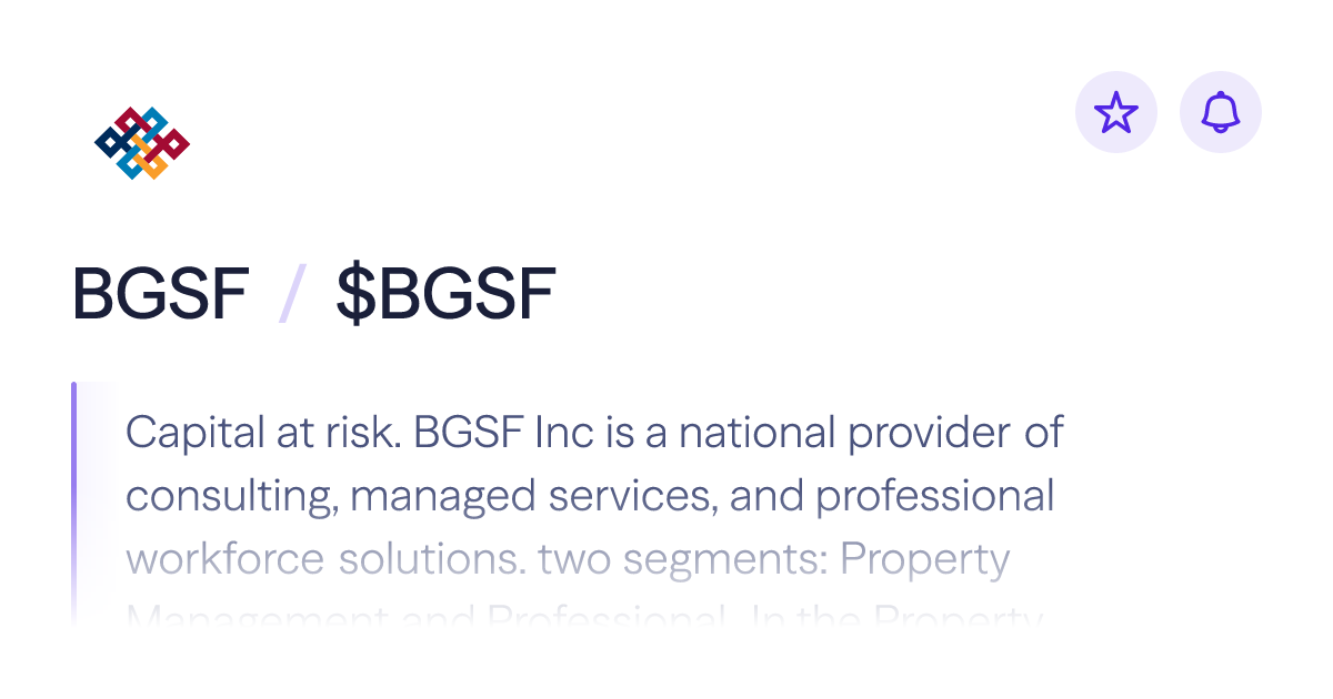 Buy BGSF stock | $BGSF Share Price | Lightyear
