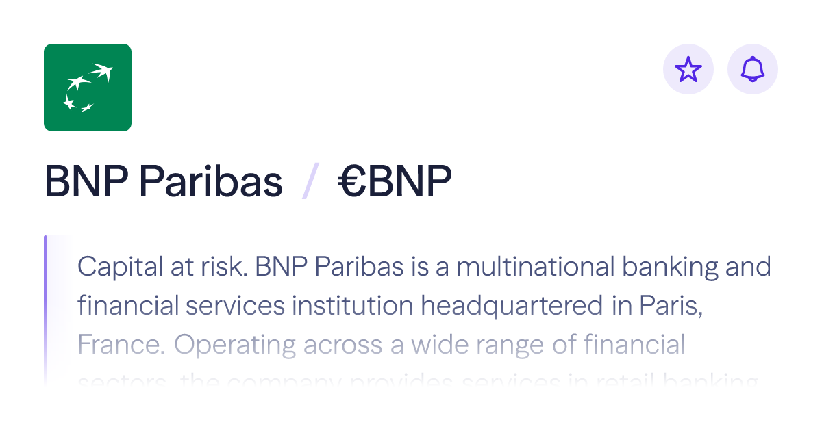 Buy BNP Paribas stock | €BNP Share Price | Lightyear