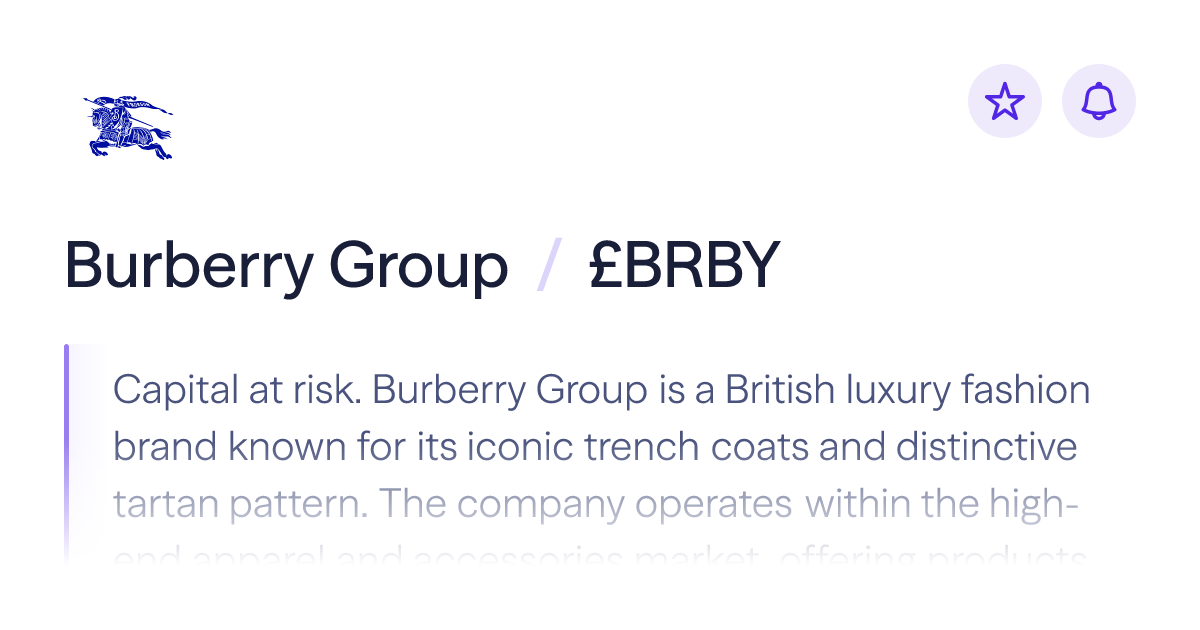 Buy Burberry Group stock | £BRBY Share Price | Lightyear