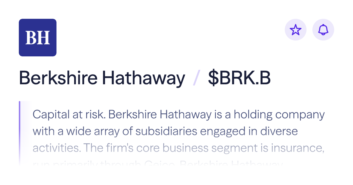 Buy Berkshire Hathaway stock | $BRK.B Share Price | Lightyear