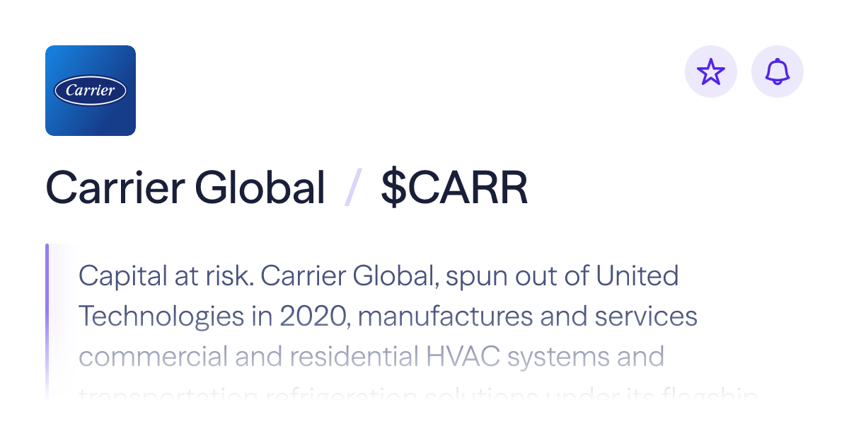 Buy Carrier Global stock | $CARR Share Price | Lightyear