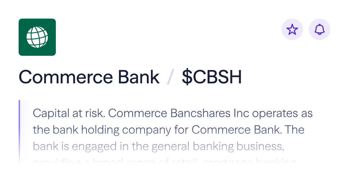 Buy Commerce Bank stock | $CBSH Share Price | Lightyear