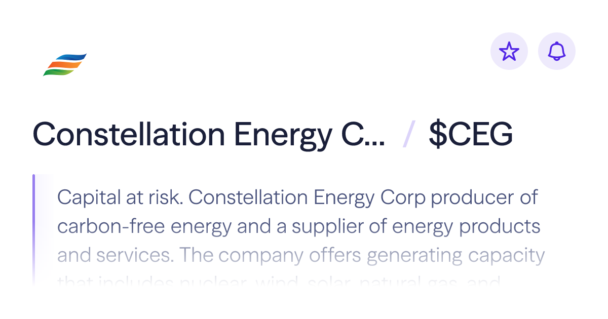 Buy Constellation Energy Corporation stock | $CEG Share Price | Lightyear