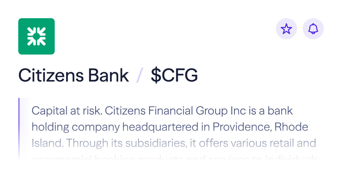 Buy Citizens Bank stock | $CFG Share Price | Lightyear