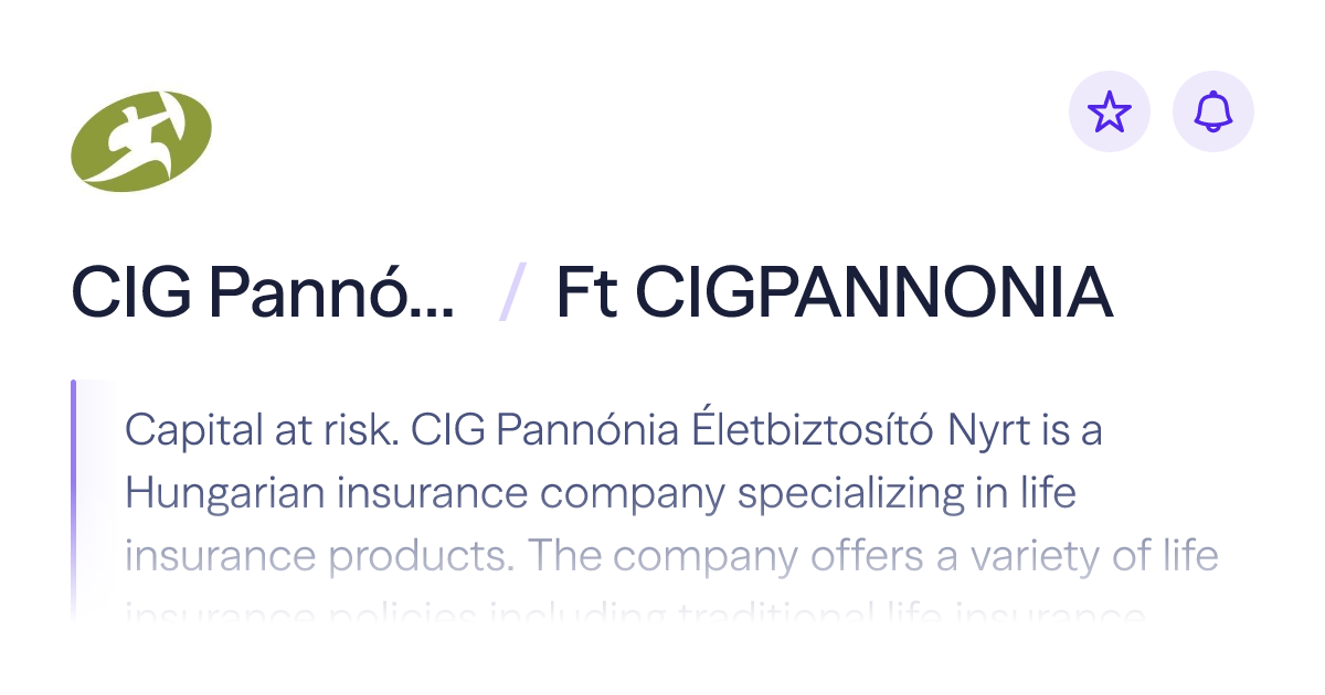 Buy CIG Pannónia Életbiztosító Nyrt stock | FtCIGPANNONIA Share Price ...