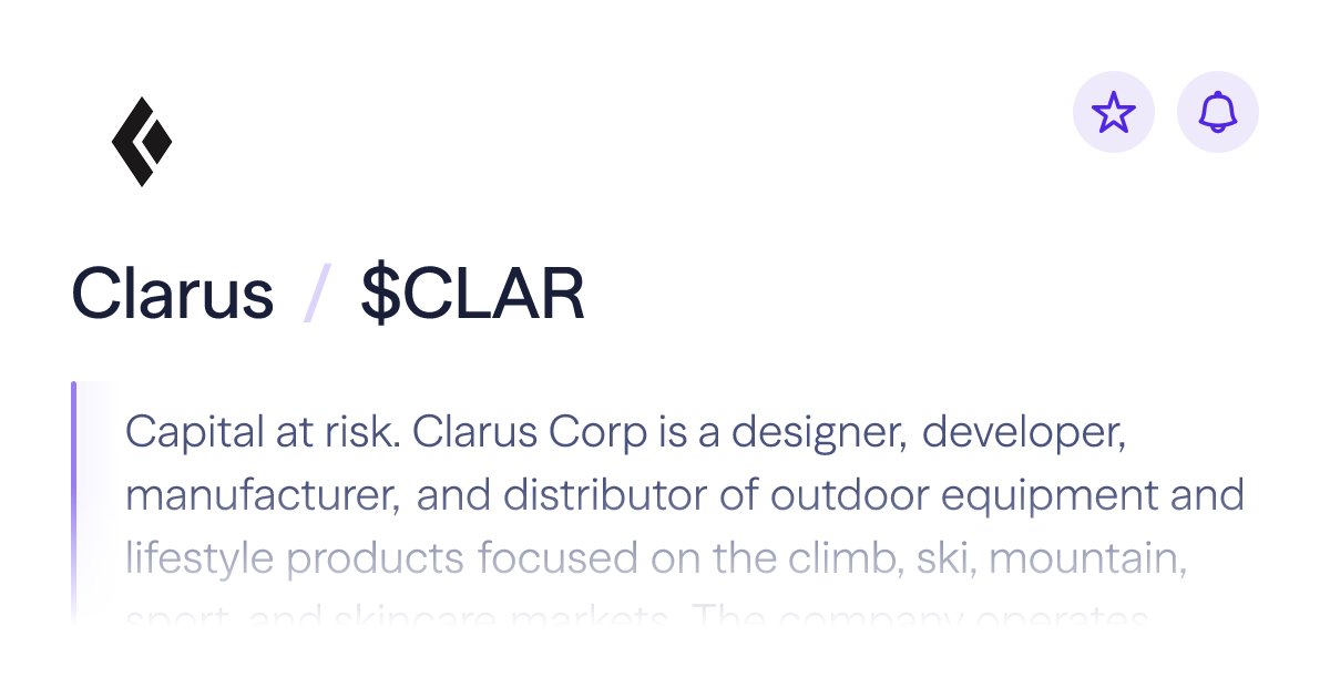 Buy Clarus stock | $CLAR Share Price | Lightyear