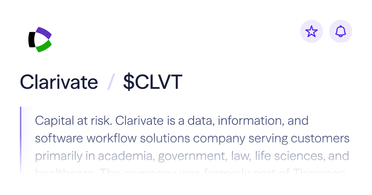 Buy Clarivate stock | $CLVT Share Price | Lightyear
