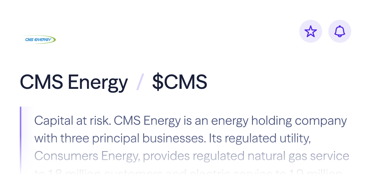 Buy CMS Energy stock | $CMS Share Price | Lightyear