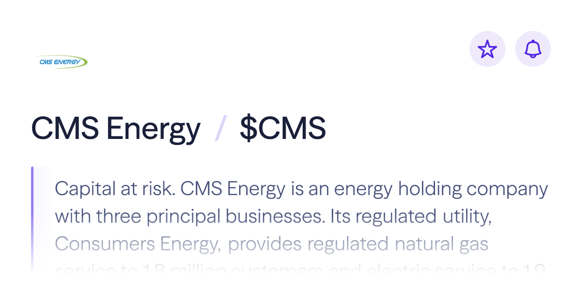 Buy CMS Energy stock | $CMS Share Price | Lightyear