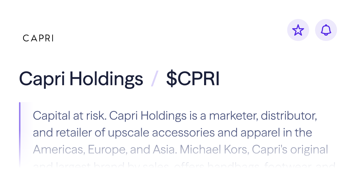 Buy Capri Holdings stock | $CPRI Share Price | Lightyear