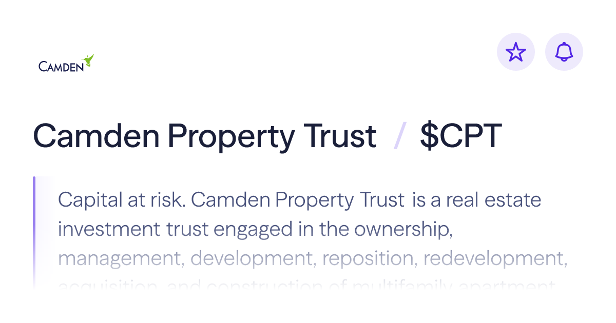 Buy Camden Property Trust stock | $CPT Share Price | Lightyear