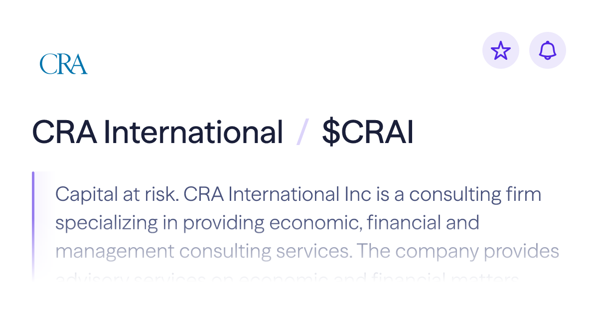 Buy CRA International stock | $CRAI Share Price | Lightyear