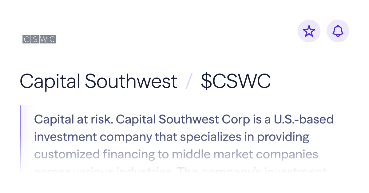Buy Capital Southwest stock | $CSWC Share Price | Lightyear