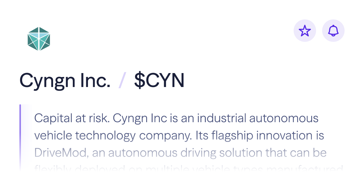 Buy Cyngn Inc. stock | $CYN Share Price | Lightyear