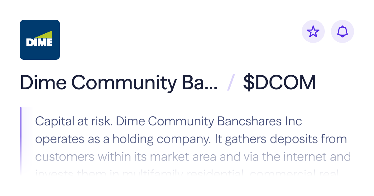 Buy Dime Community Bank stock | $DCOM Share Price | Lightyear