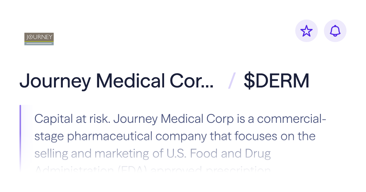 Buy Journey Medical Corporation stock | $DERM Share Price | Lightyear