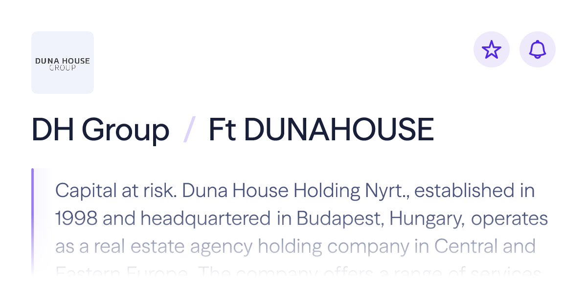 Buy Duna House Holding Nyrt. stock | FtDUNAHOUSE Share Price | Lightyear