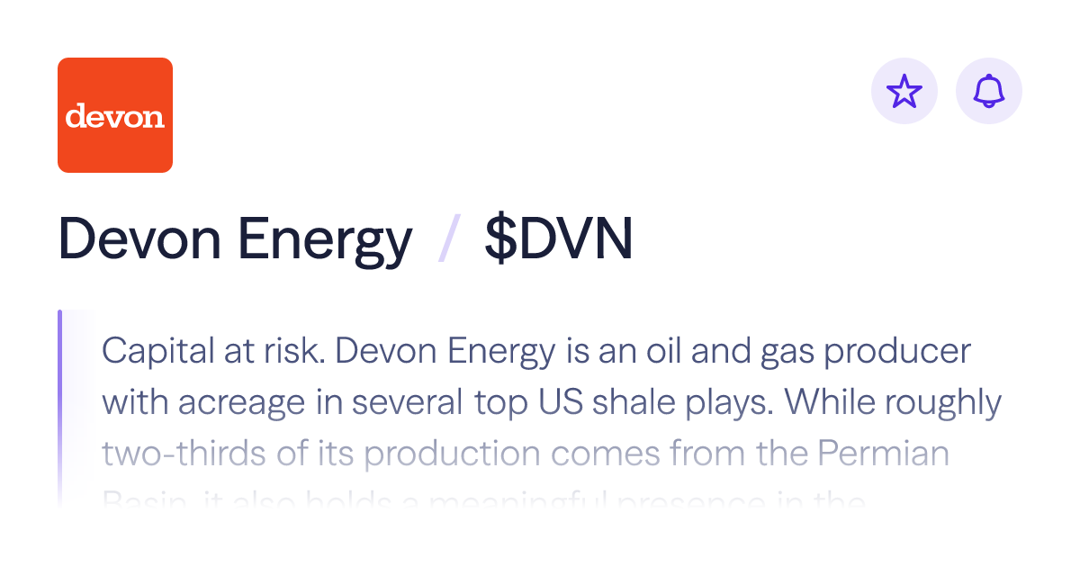 Buy Devon Energy stock | $DVN Share Price | Lightyear